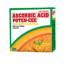 POTEN-CEE Ascorbic Acid 500mg Sugar-Coated Tablet 100's price in the ...